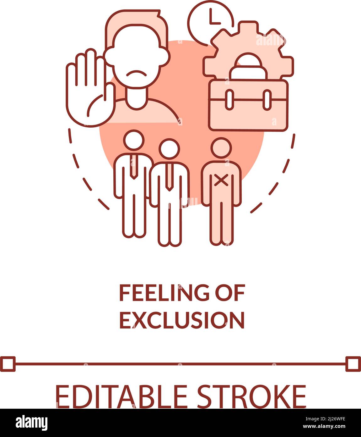 Feeling of exclusion red concept icon Stock Vector Image & Art - Alamy