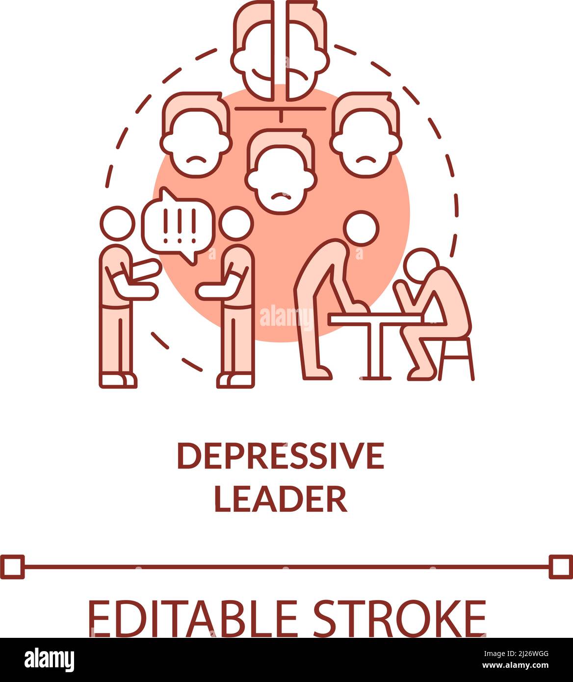 Depressive leader red concept icon Stock Vector Image & Art - Alamy
