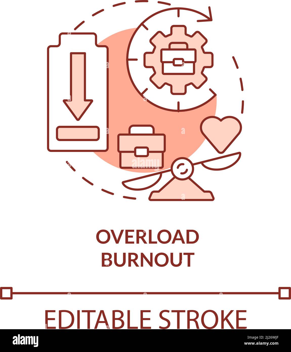 Overload burnout red concept icon Stock Vector Image & Art - Alamy