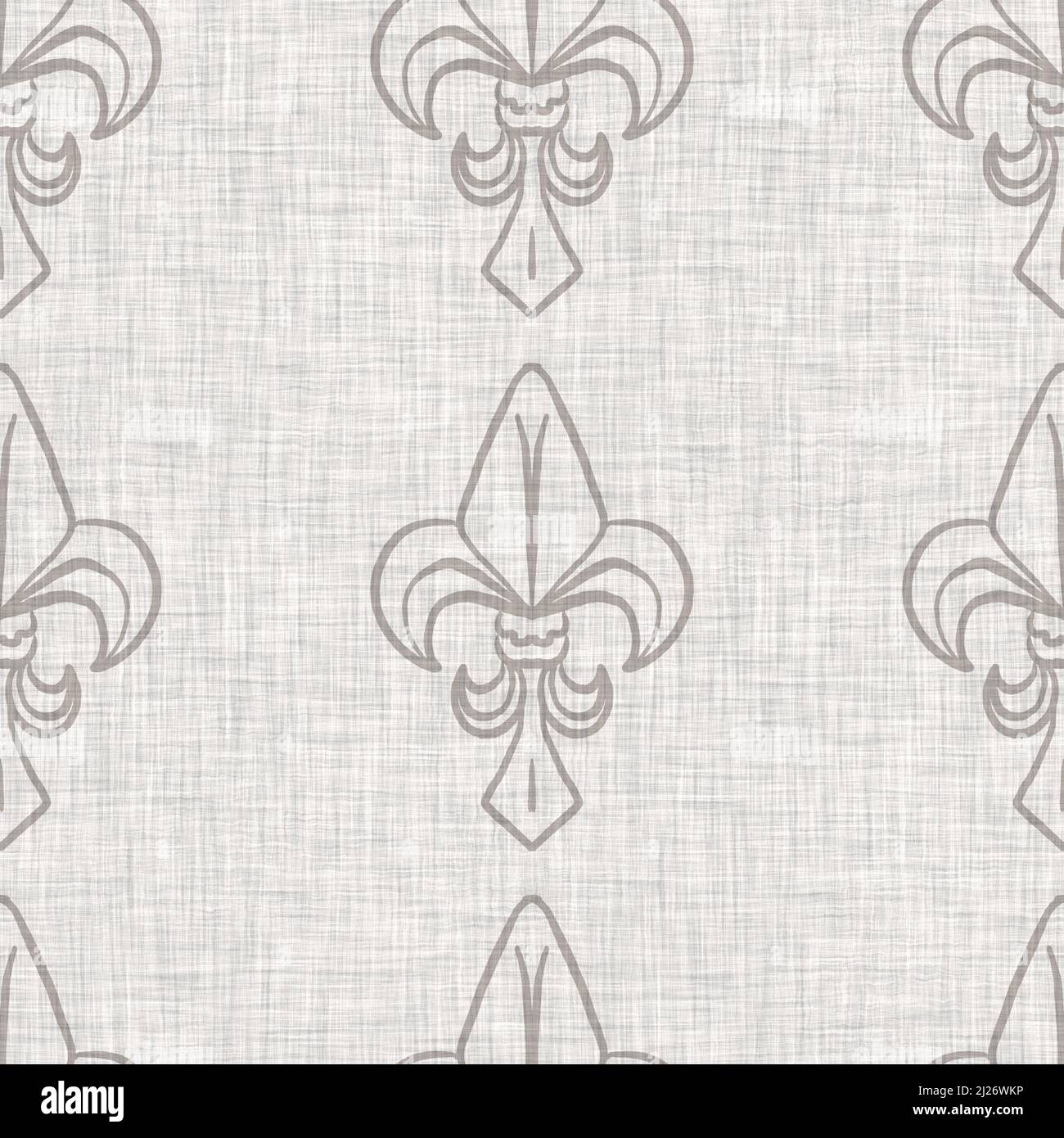 French fleur de lis royal lily seamless pattern. Farmhouse cottage ...
