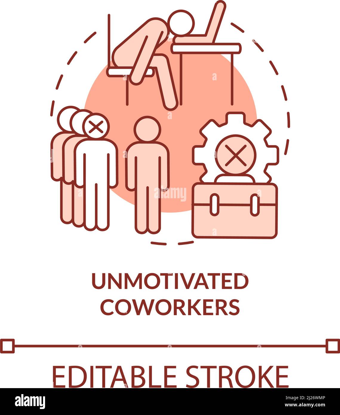 Unmotivated coworkers red concept icon Stock Vector Image & Art - Alamy