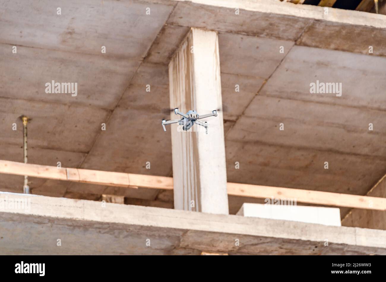 Drone flight near concrete structures. Observations on construction ...