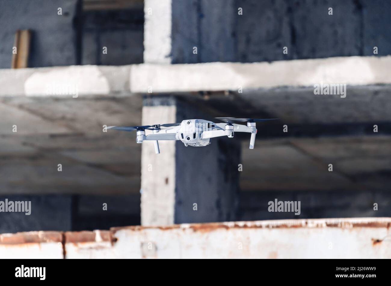 Drone flight near concrete structures. Observations on construction ...