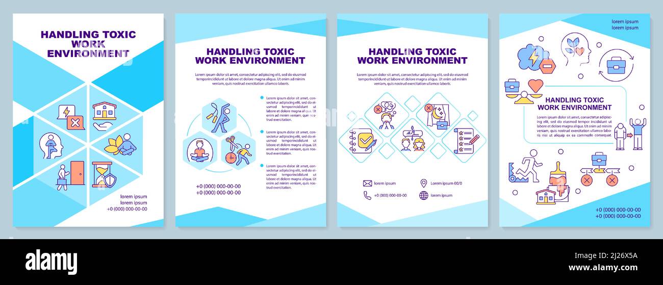 Handling toxic work environment brochure template Stock Vector Image ...