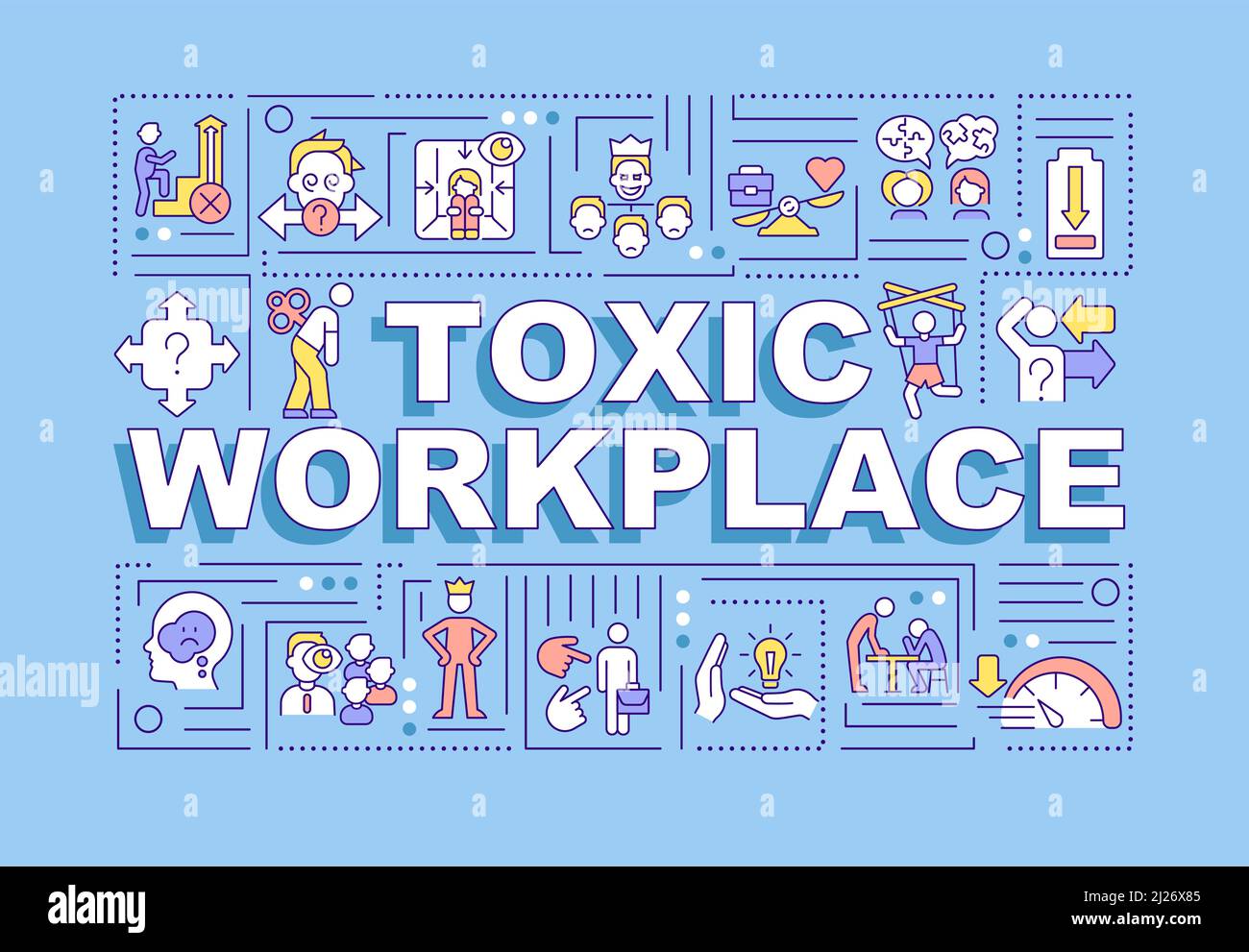 Toxic workplace word concepts turquoise banner Stock Vector Image & Art ...