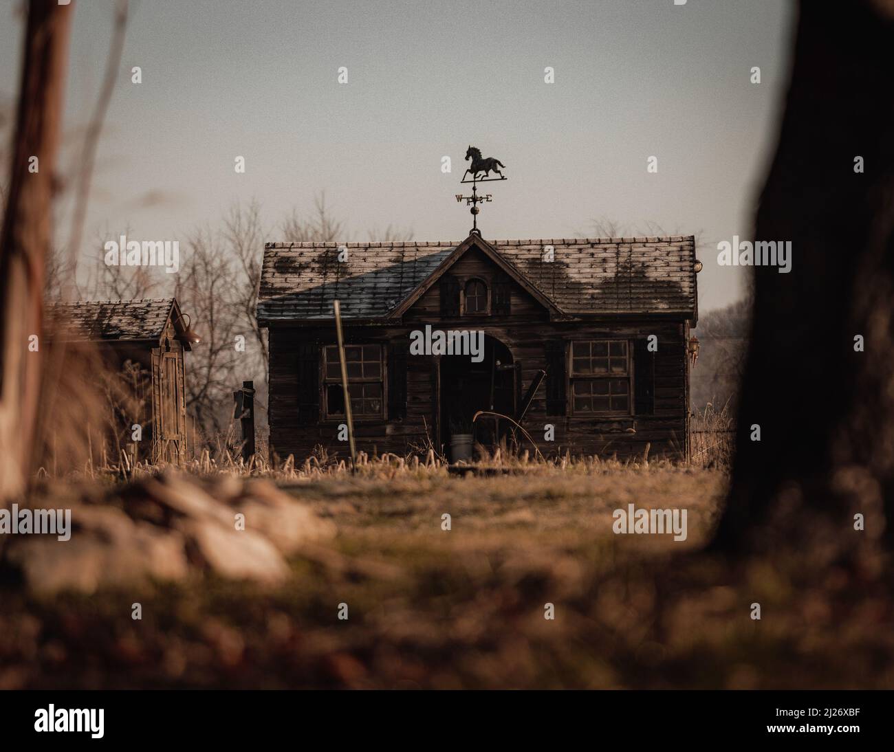 A front view of an old abandoned house Stock Photo - Alamy