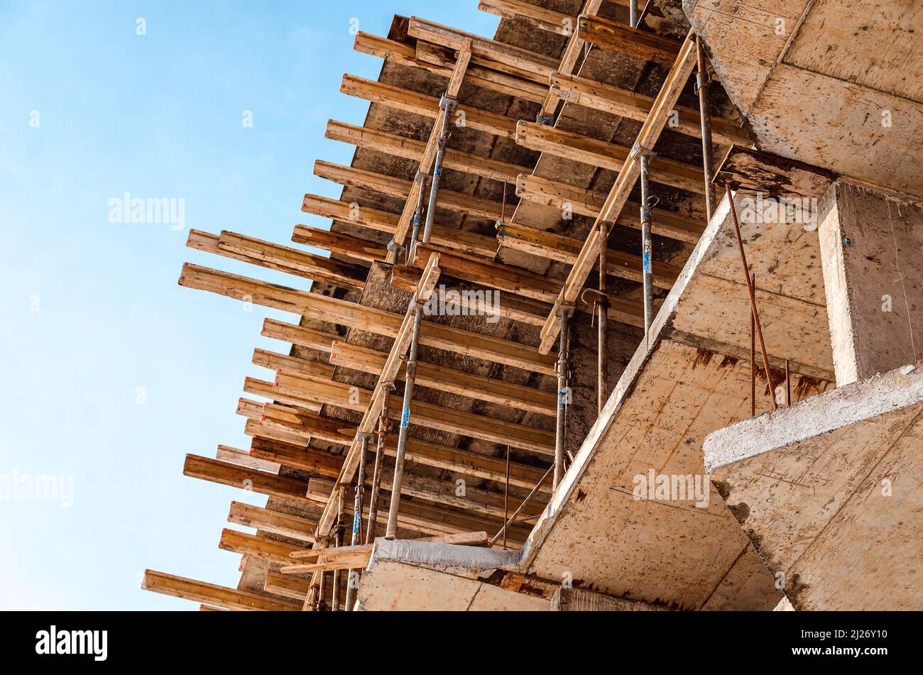 Skeleton of building. Start of construction. Construction industry ...