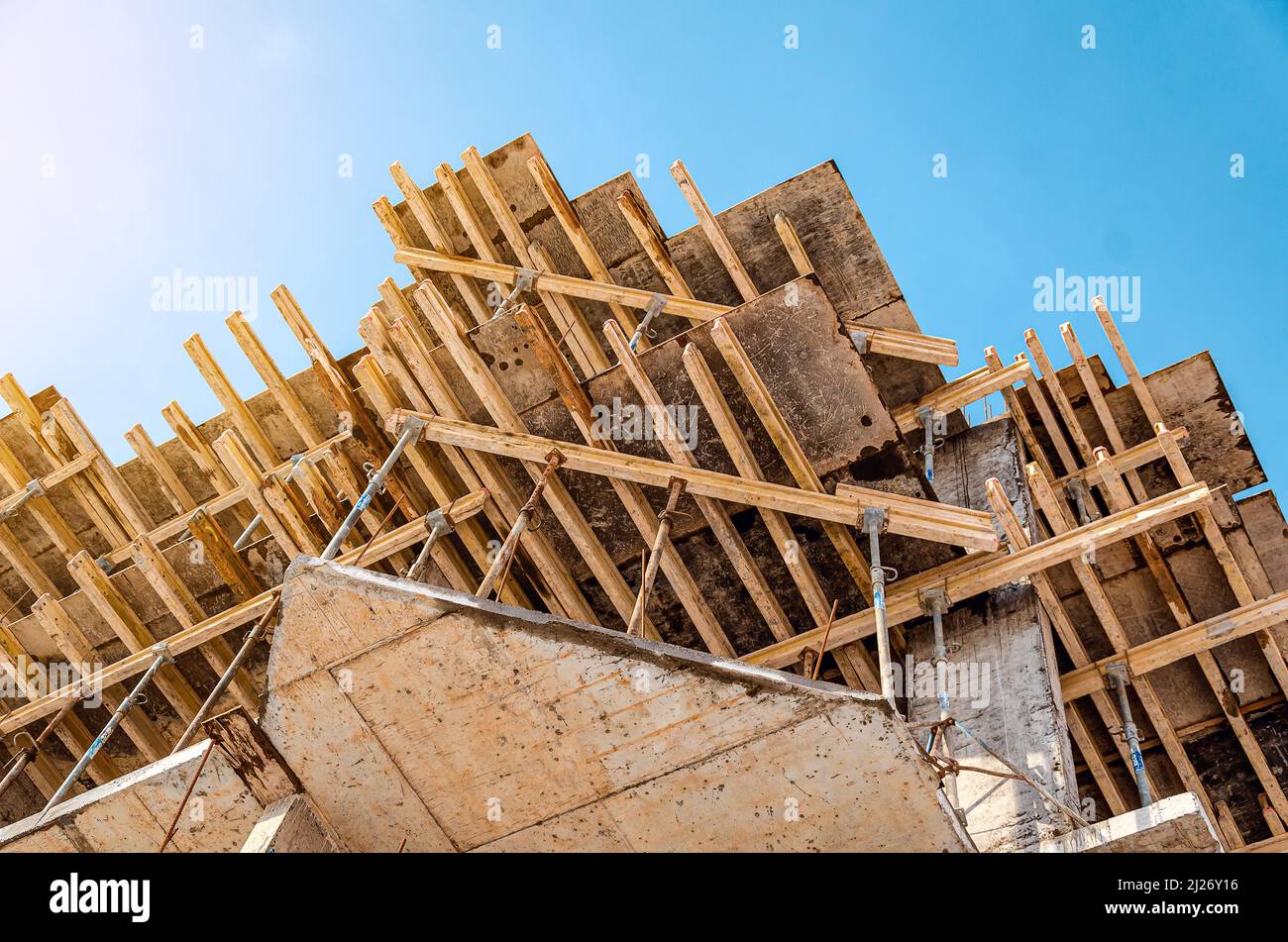 Skeleton of building. Start of construction. Construction industry ...