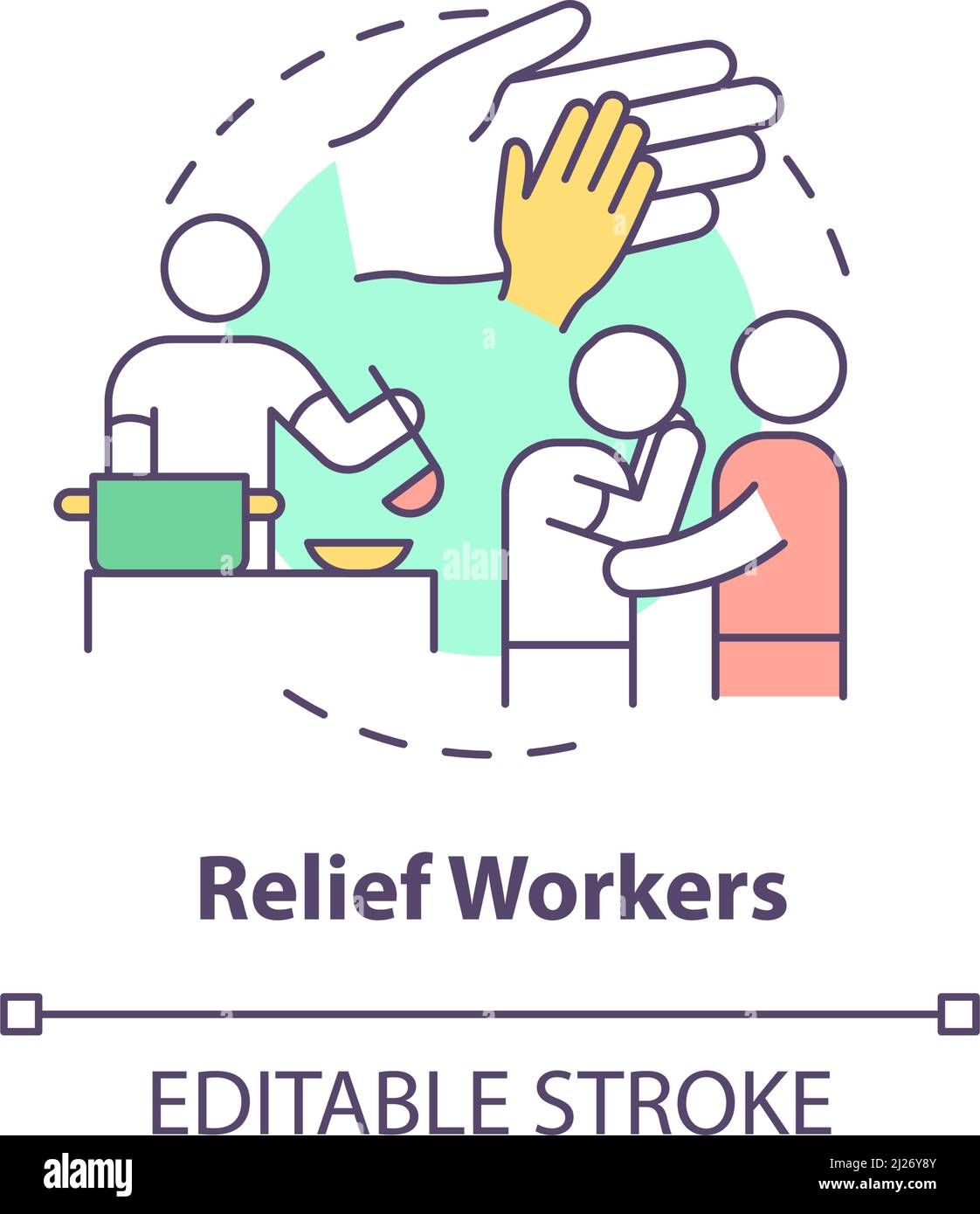Relief workers concept icon Stock Vector Image & Art - Alamy