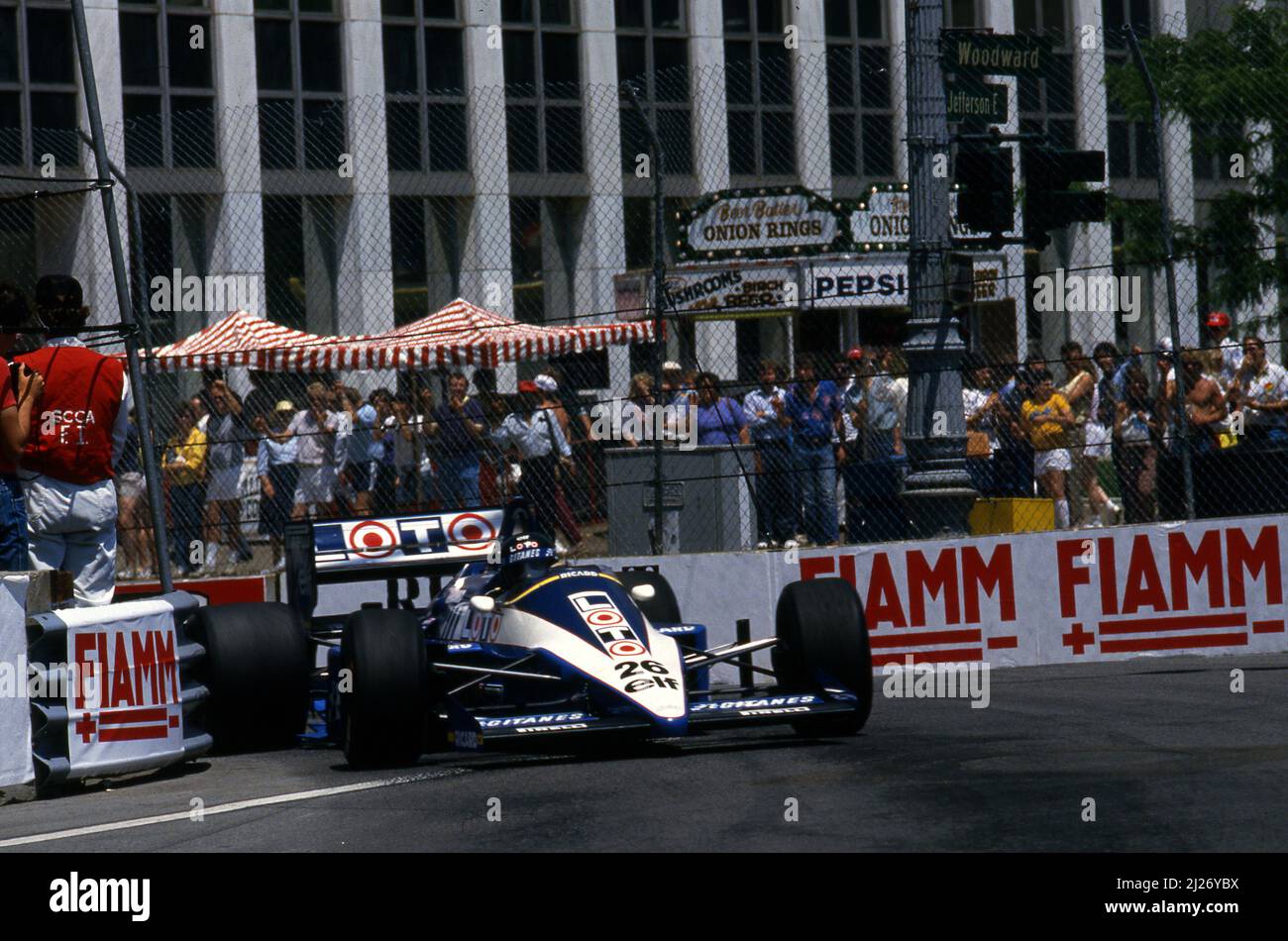Jacques Laffite (FRA) Ligier JS27 Renault 2nd position Stock Photo - Alamy