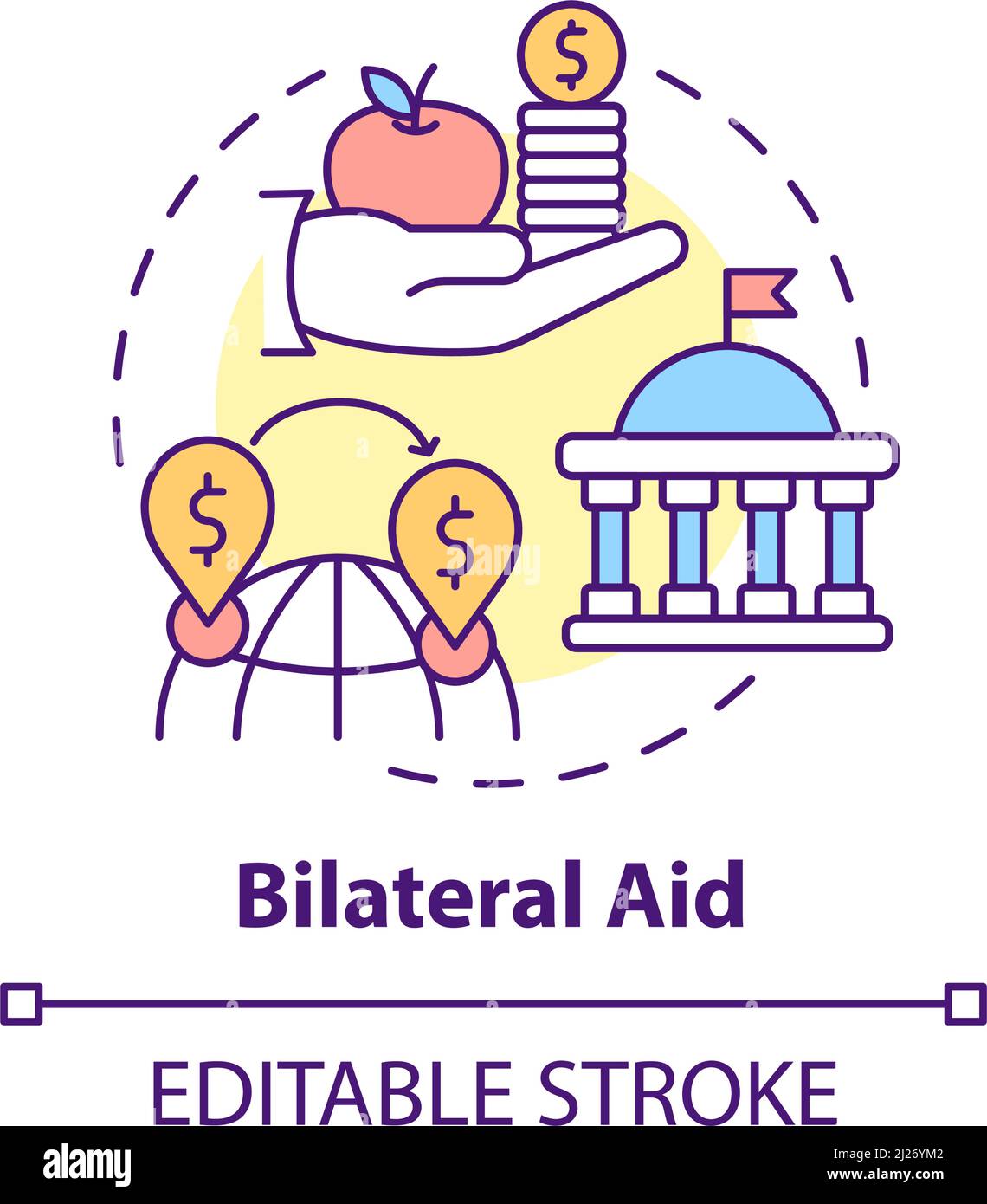 Bilateral aid concept icon Stock Vector Image & Art - Alamy