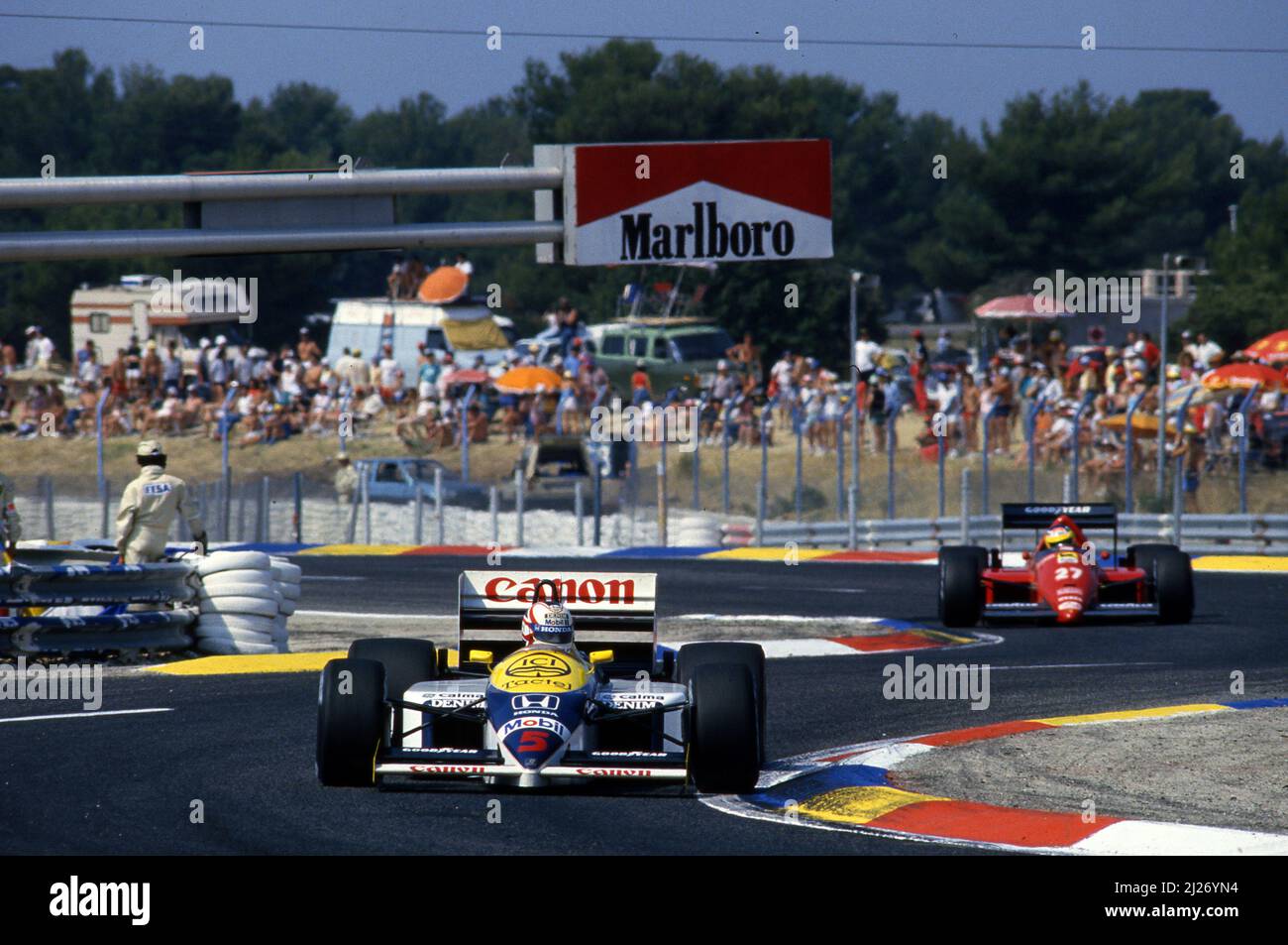 Nigel Mansell (GBR) Williams FW11 Honda 1st position Stock Photo - Alamy