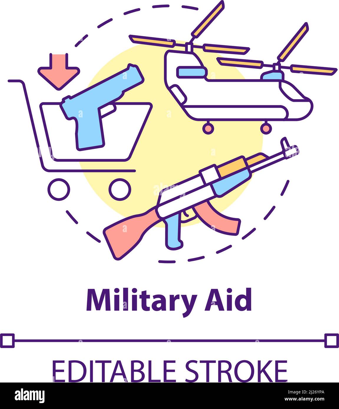 Military aid concept icon Stock Vector Image & Art - Alamy