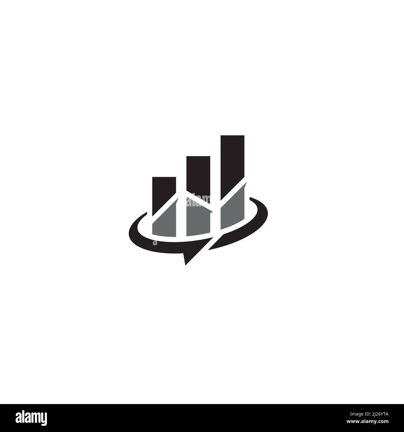 Bar Chart, Line Graph and Arrow logo or icon design Stock Vector Image ...