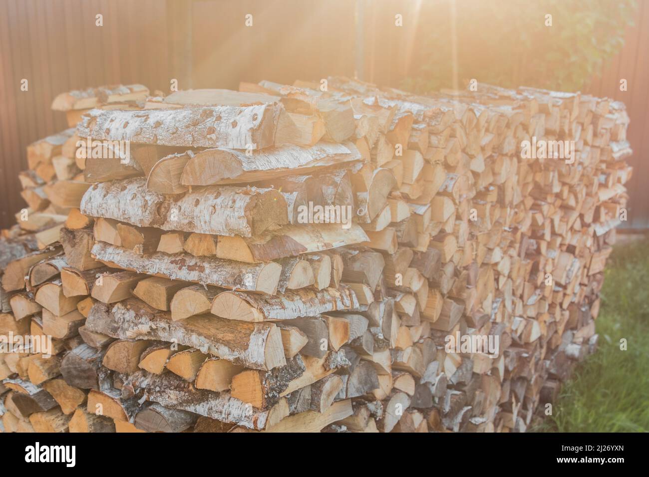 Firewood Stack Storage Wood Materials Chopped Tree Rural Pile Stock ...