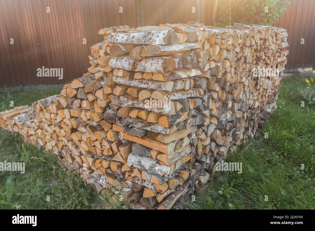 Firewood Stack Storage Wood Materials Chopped Tree Rural Pile Stock ...
