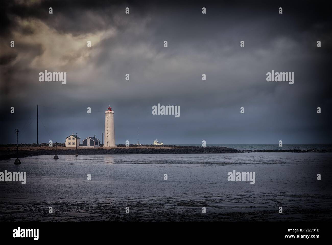 Grotta Lighthouse in Reykjavik Iceland Stock Photo - Alamy