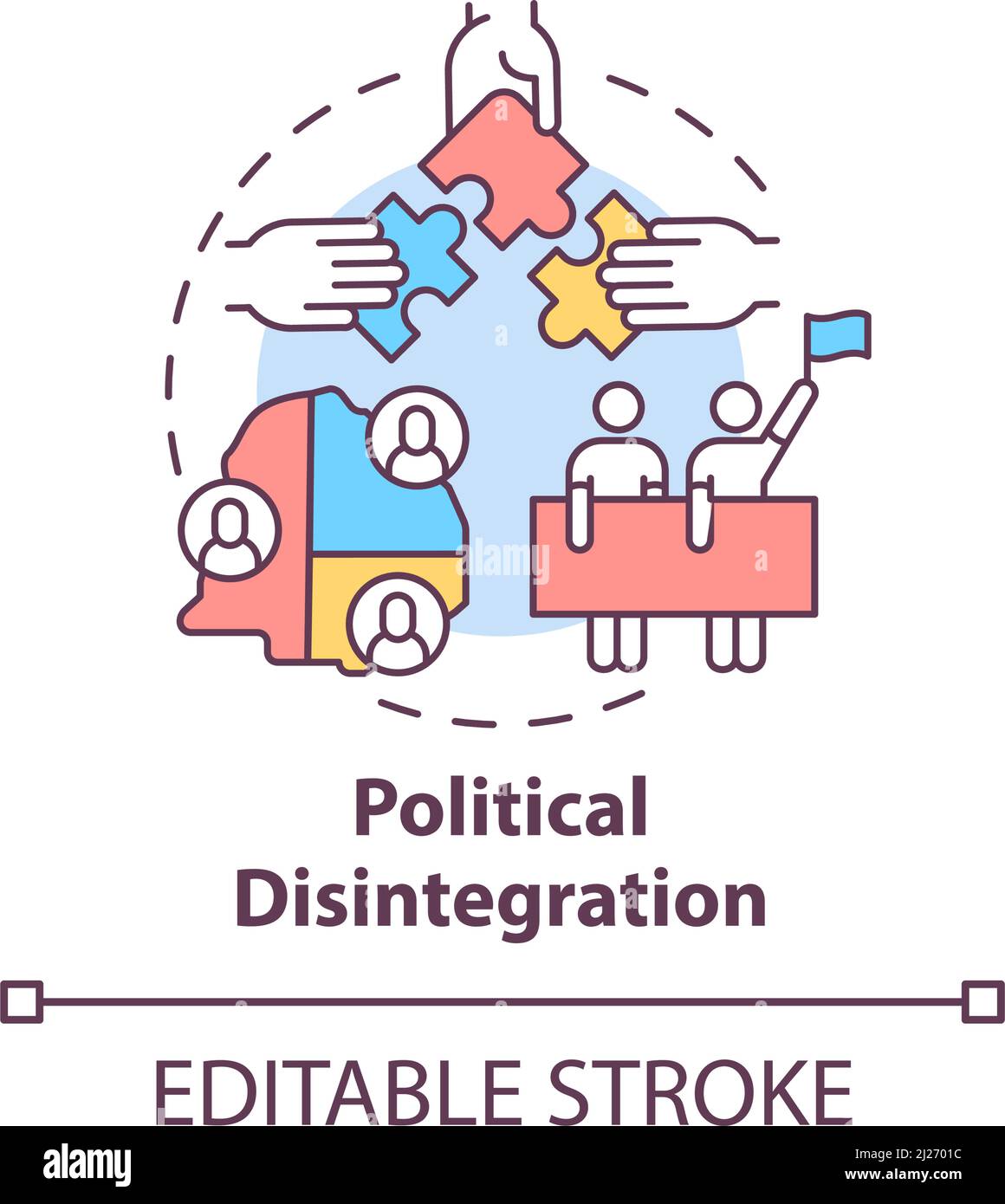 Political disintegration concept icon Stock Vector Image & Art - Alamy