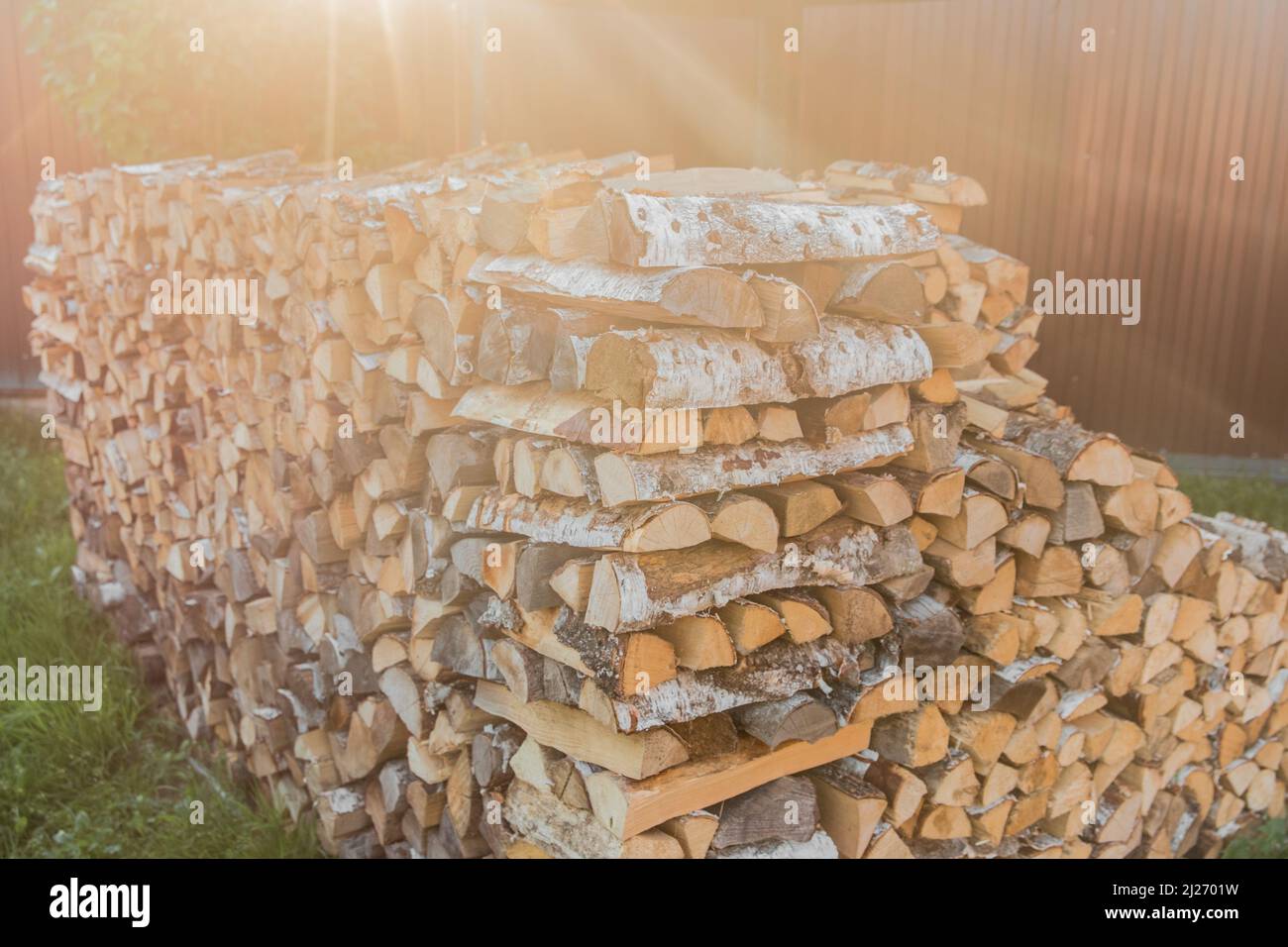 Firewood Stack Storage Wood Materials Chopped Tree Rural Pile Stock ...