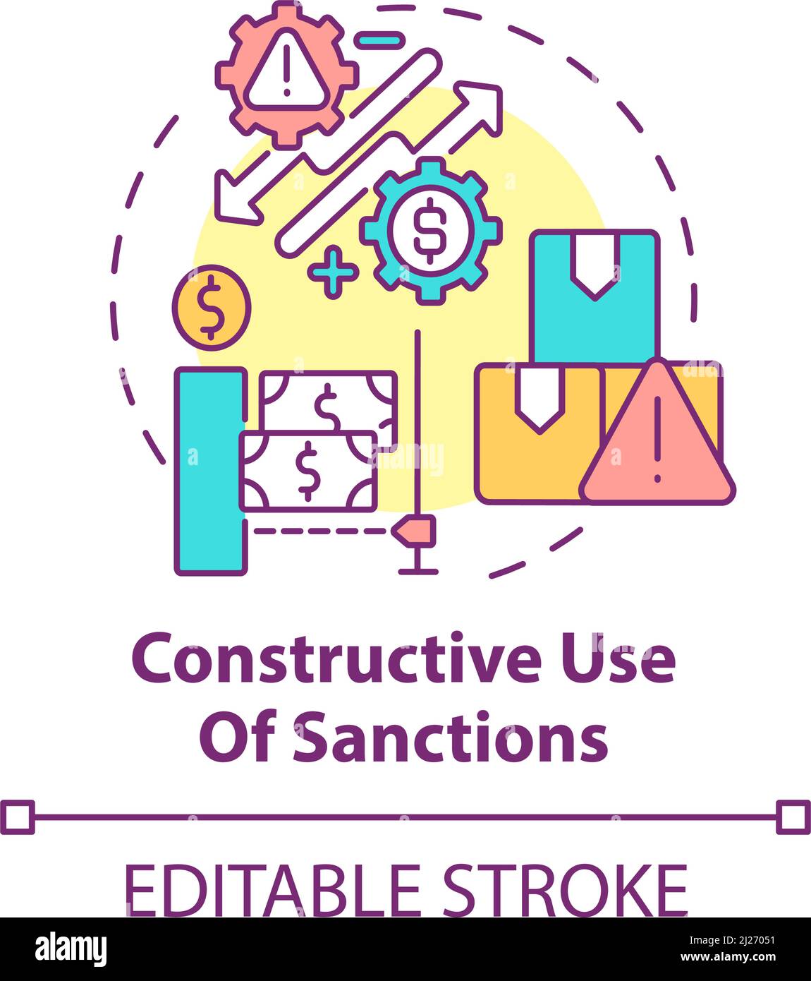 Constructive use of sanctions concept icon Stock Vector Image & Art - Alamy
