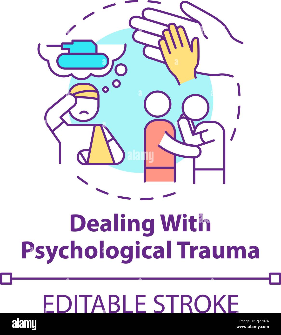 Dealing with psychological trauma concept icon Stock Vector Image & Art ...