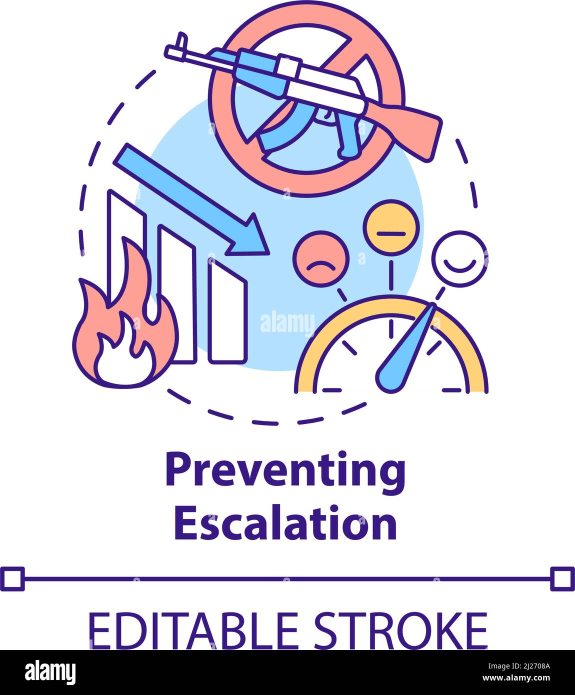 Preventing escalation concept icon Stock Vector Image & Art - Alamy