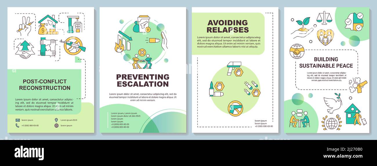Post conflict recovery green brochure template Stock Vector Image & Art ...