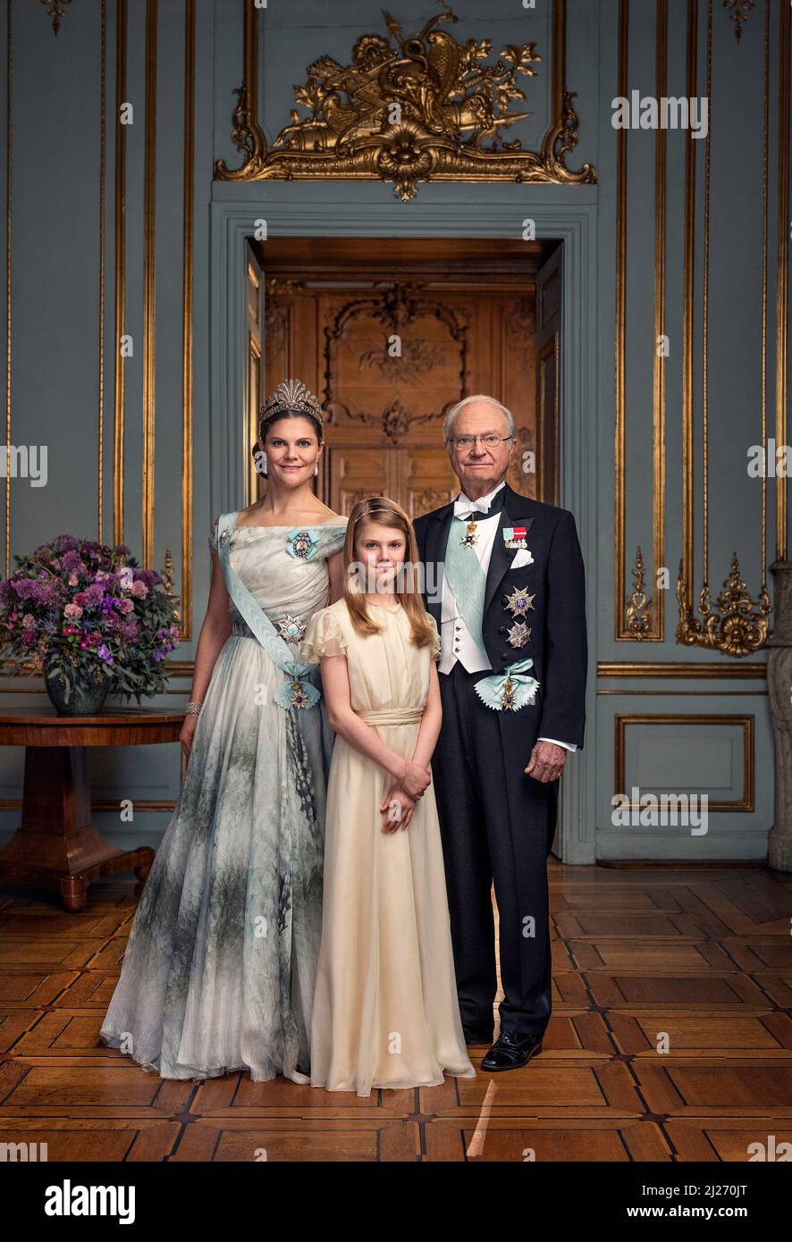 HRH The Crown Princess Victoria, HM The King; King Carl XVI Gustaf, HRH ...
