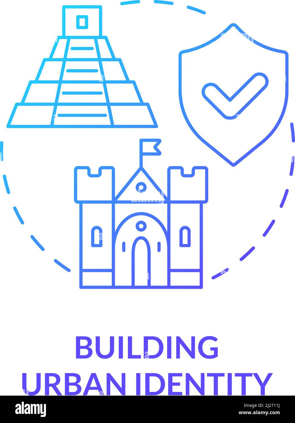 Building urban identity blue gradient concept icon Stock Vector Image ...