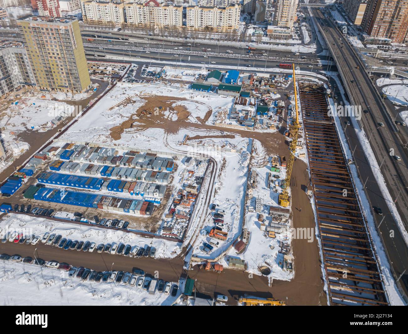 Construction of a new subway station. Construction of subway tunnels in ...