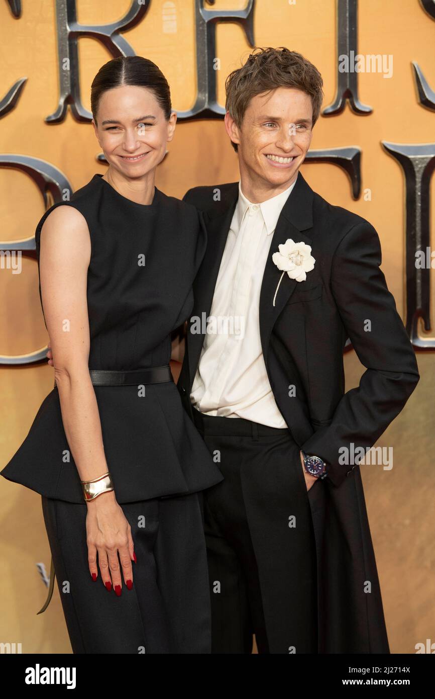 London, UK. Katherine Waterston and Eddie Redmayne at the 'Fantastic ...