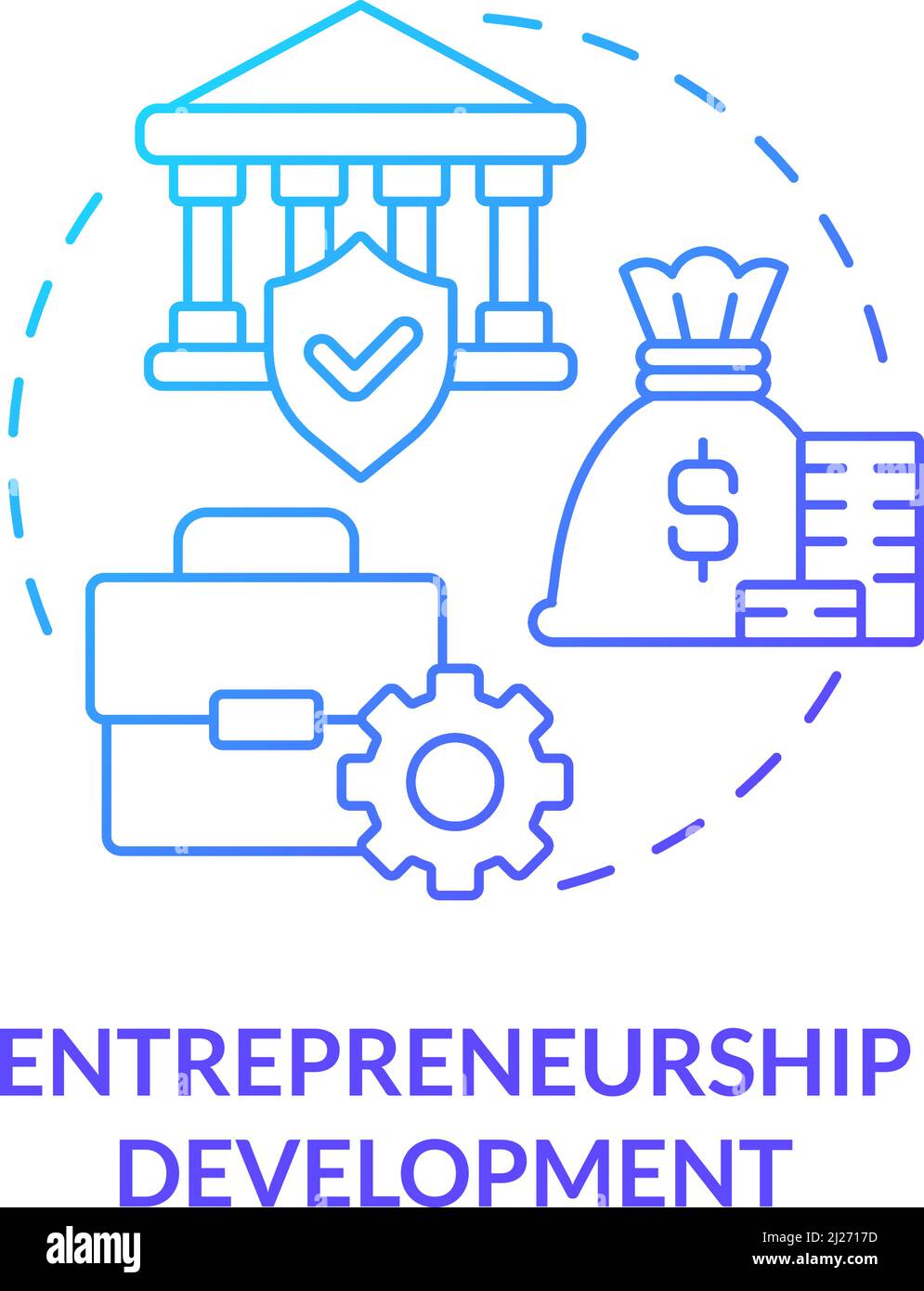 Entrepreneurship development blue gradient concept icon Stock Vector ...