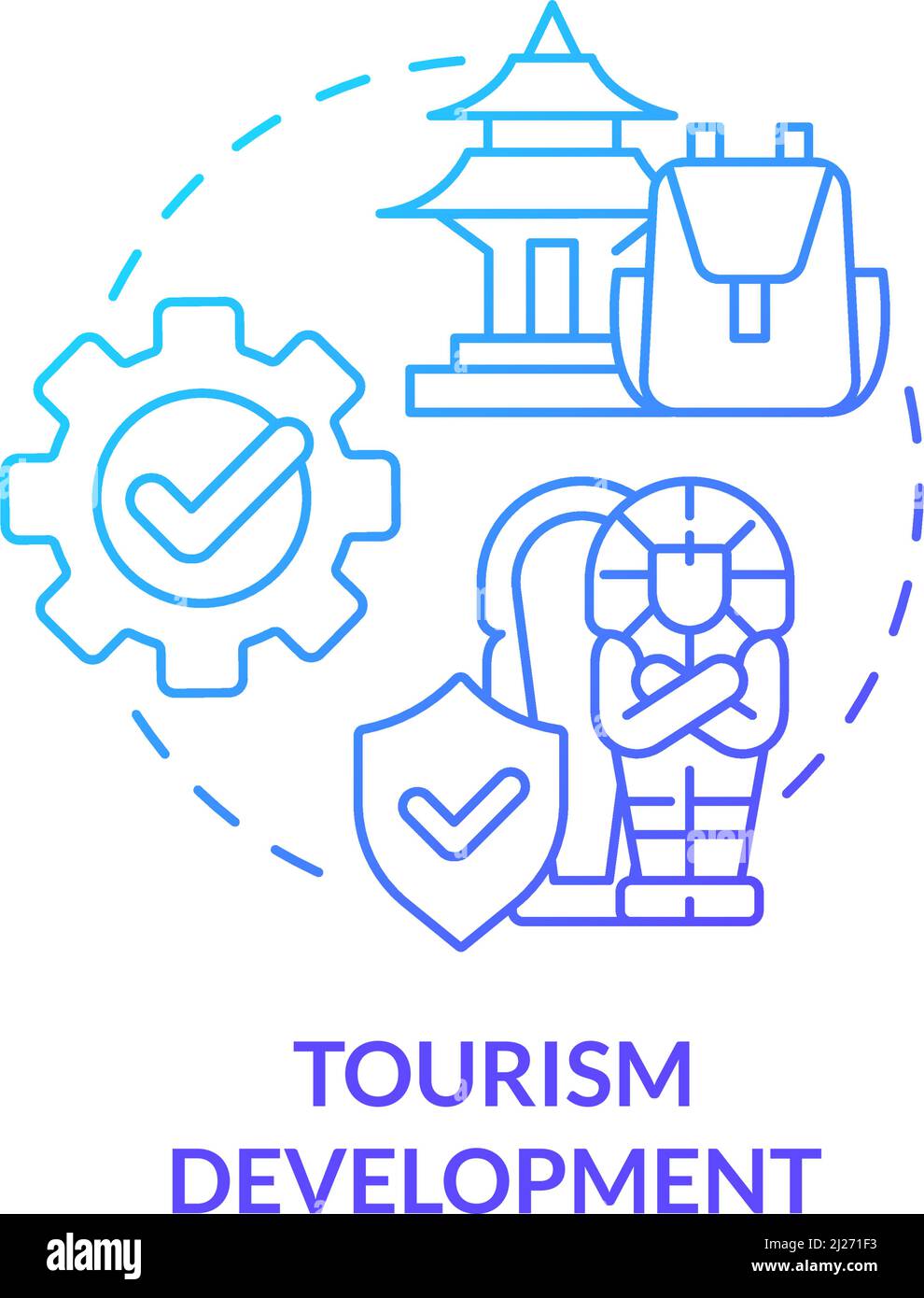 Tourism development blue gradient concept icon Stock Vector Image & Art ...
