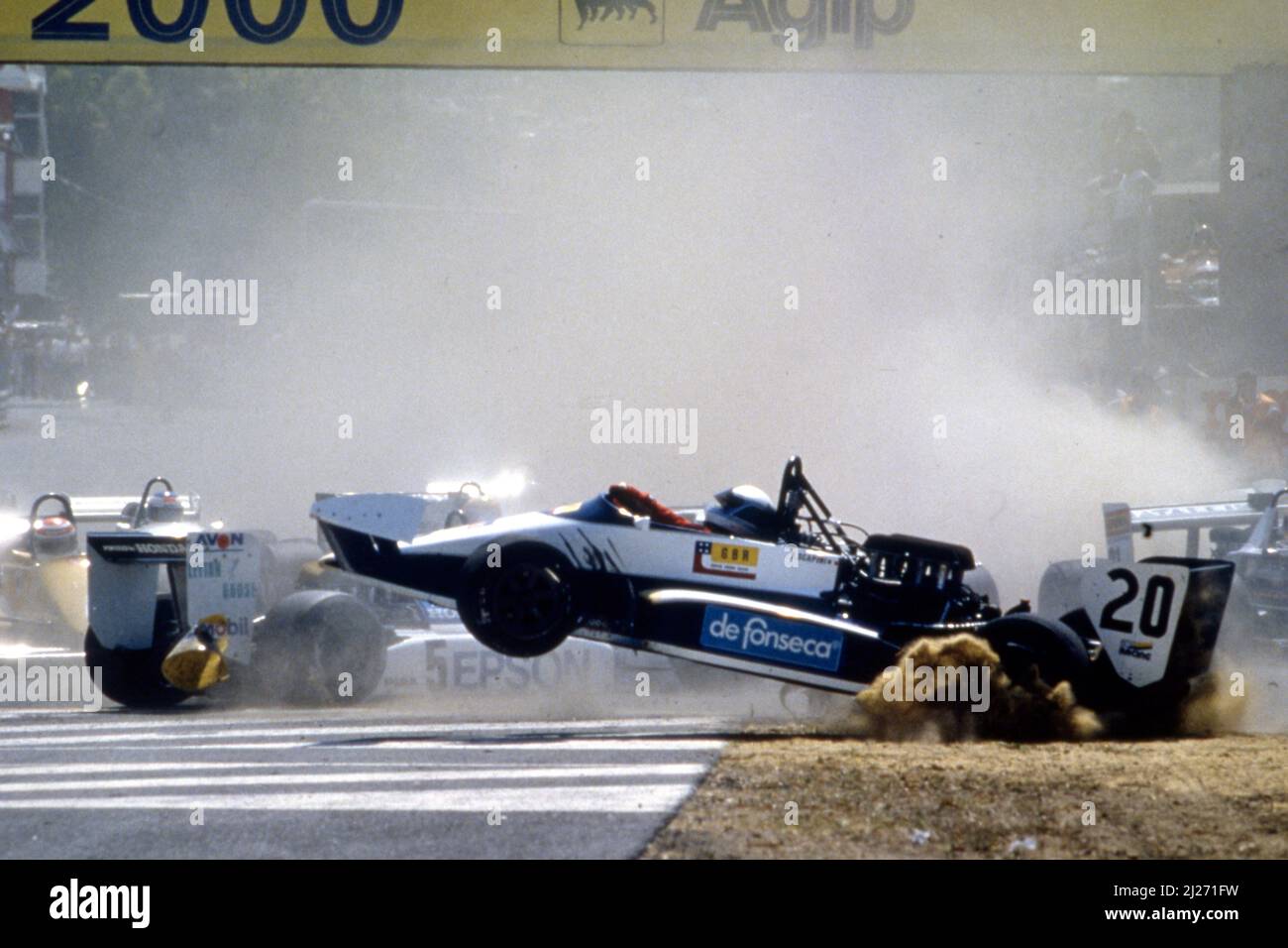 Franco Scapini (ITA) Lola T86/50 Ford Cosworth Lola Motorsport crash at start Stock Photo - Alamy
