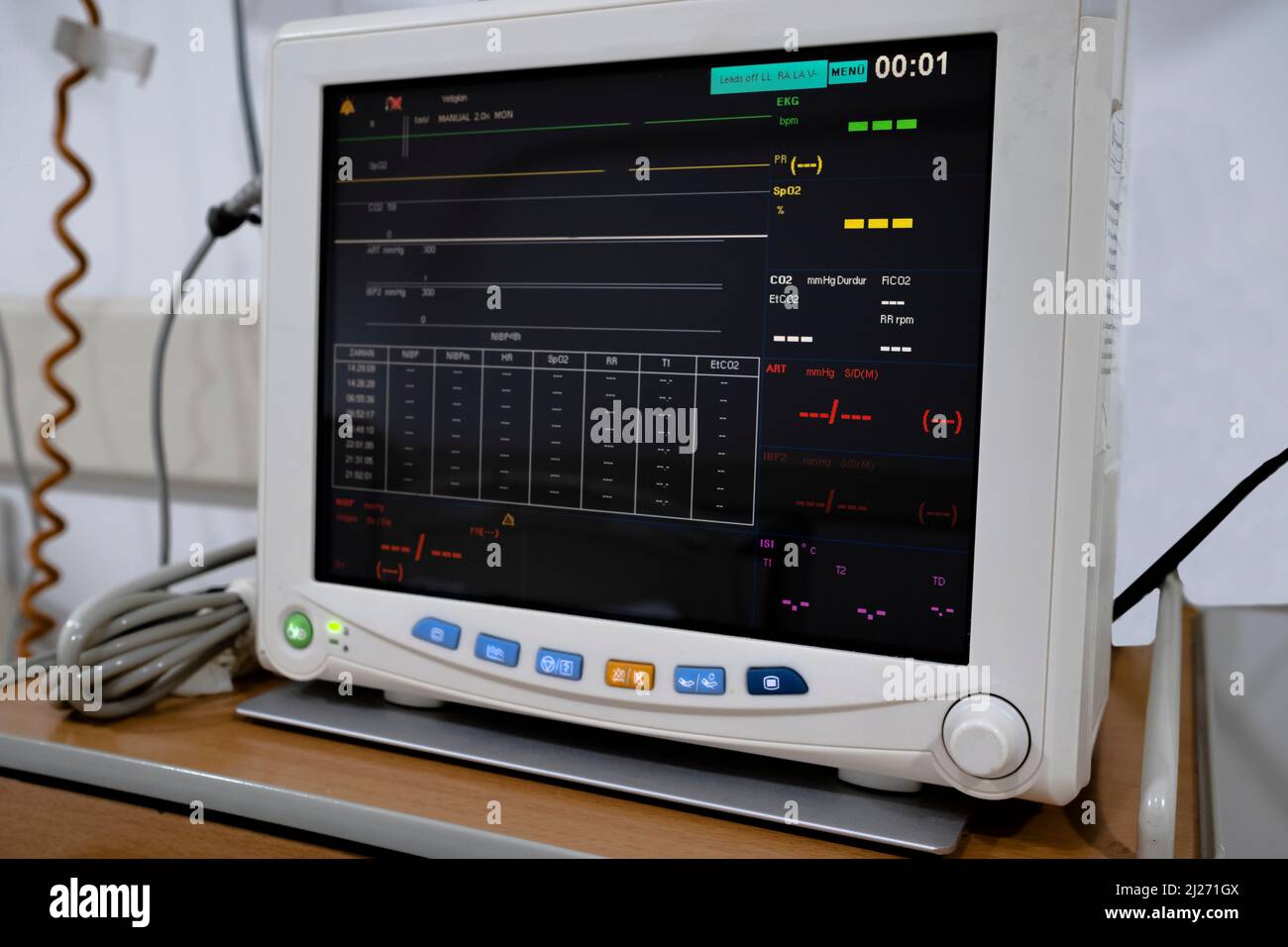 monitor in the hospital where the vital functions of the patient are ...