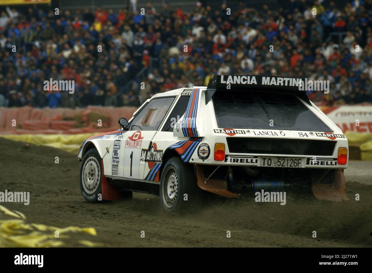 Markku Alen (FIN) Lancia Delta S4 GrB Martini Racing 1st position Stock ...