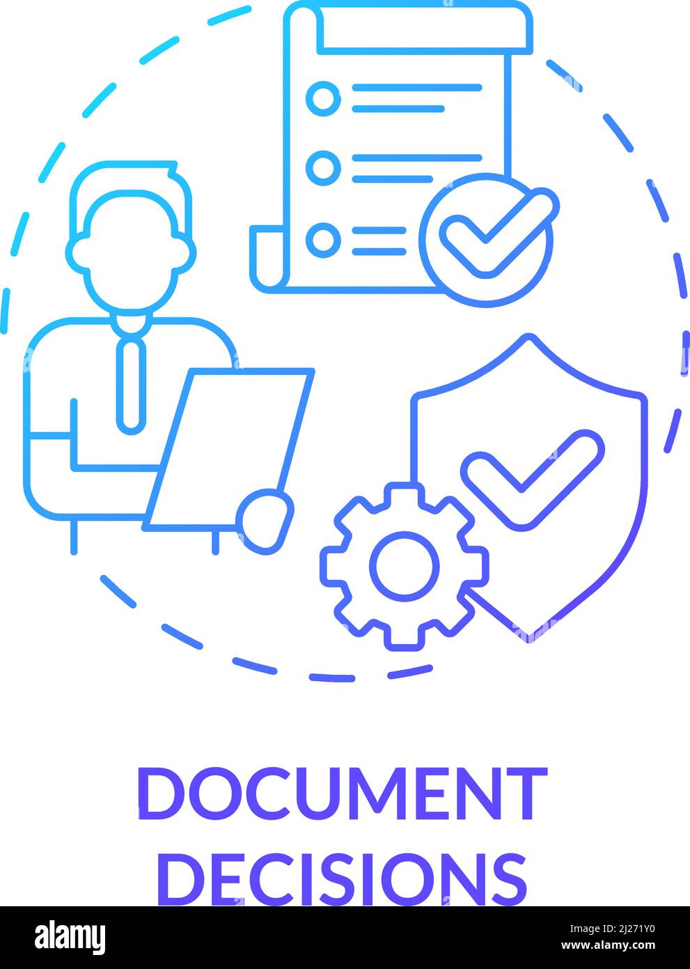 Document Decisions Blue Gradient Concept Icon Stock Vector Image And Art
