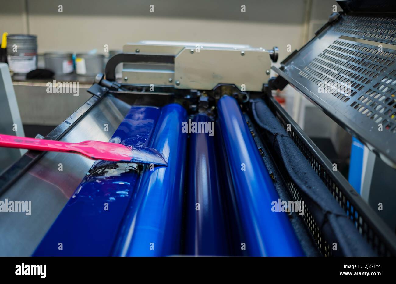 Color and glossy rollers of offset printing machine. offset ink colour ...