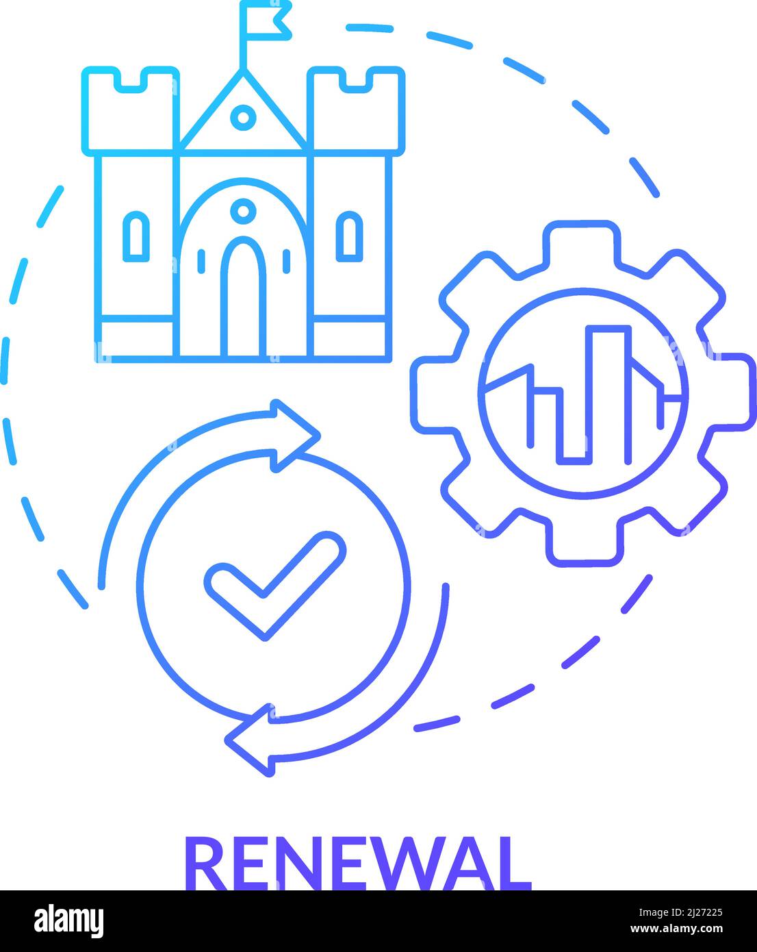 Renewal blue gradient concept icon Stock Vector Image & Art - Alamy