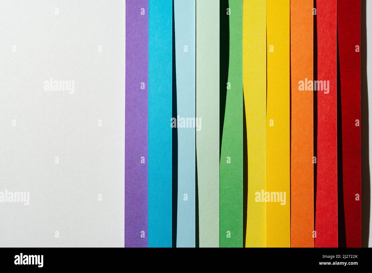 Rainbow colored paper stripes for quilling vertical. Minimalistic pride ...