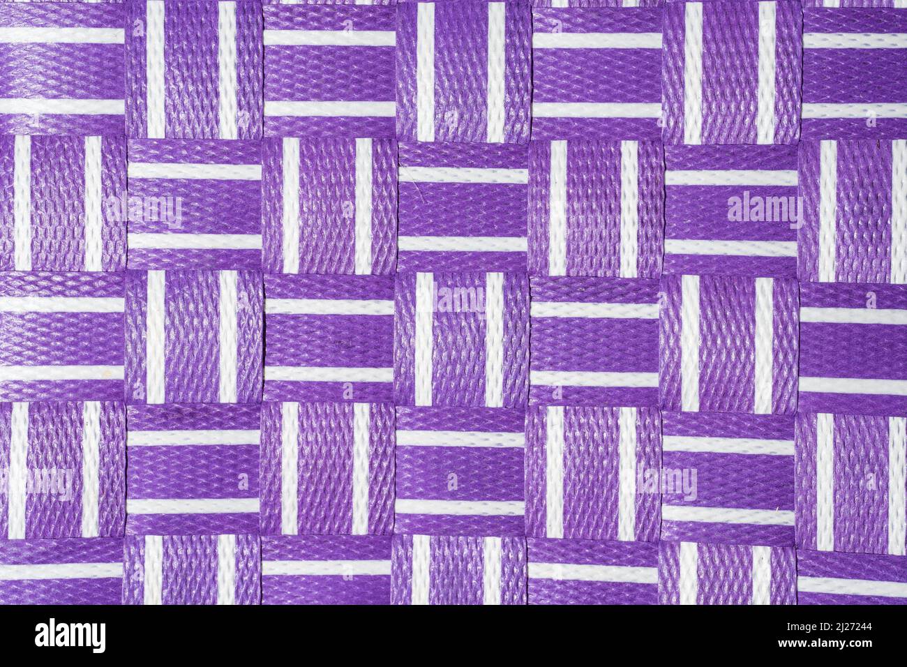 weaving white and purple violet plastic pattern. Minimalist fun summer ...