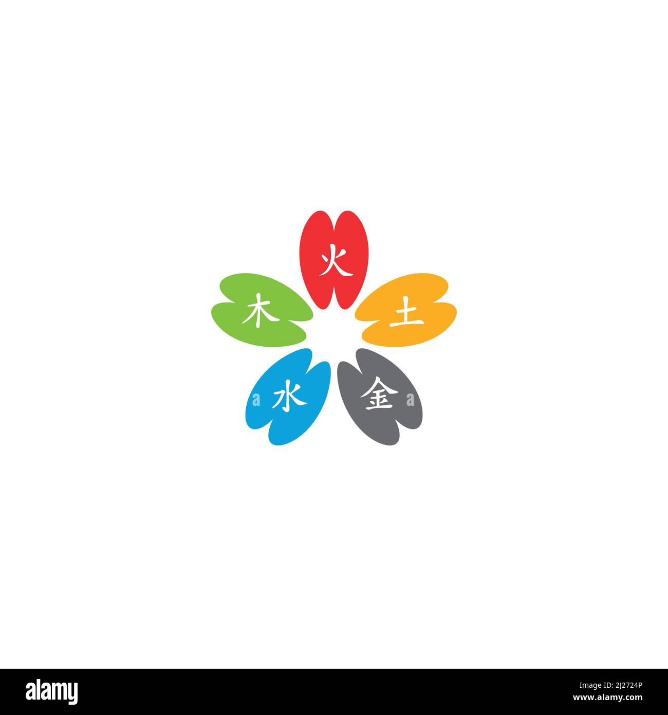 Flower and 5 Elements logo or icon design Stock Vector Image & Art - Alamy