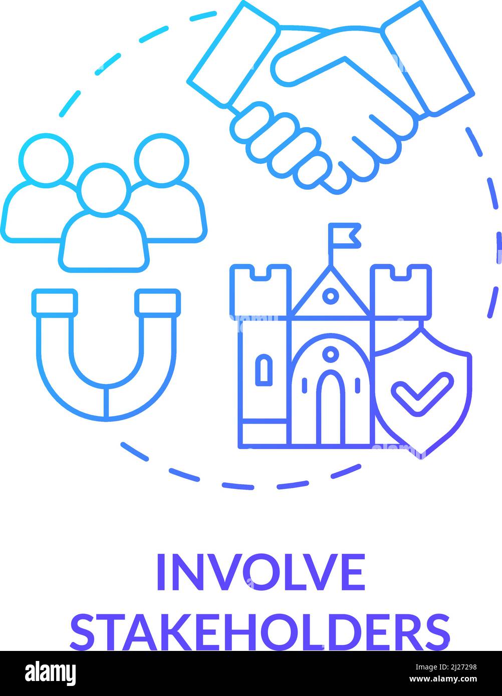 Involve stakeholders blue gradient concept icon Stock Vector Image ... Involve stakeholders blue gradient concept icon Stock Vector Image ...