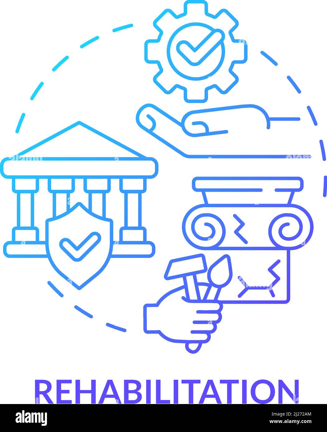 Rehabilitation blue gradient concept icon Stock Vector Image & Art - Alamy