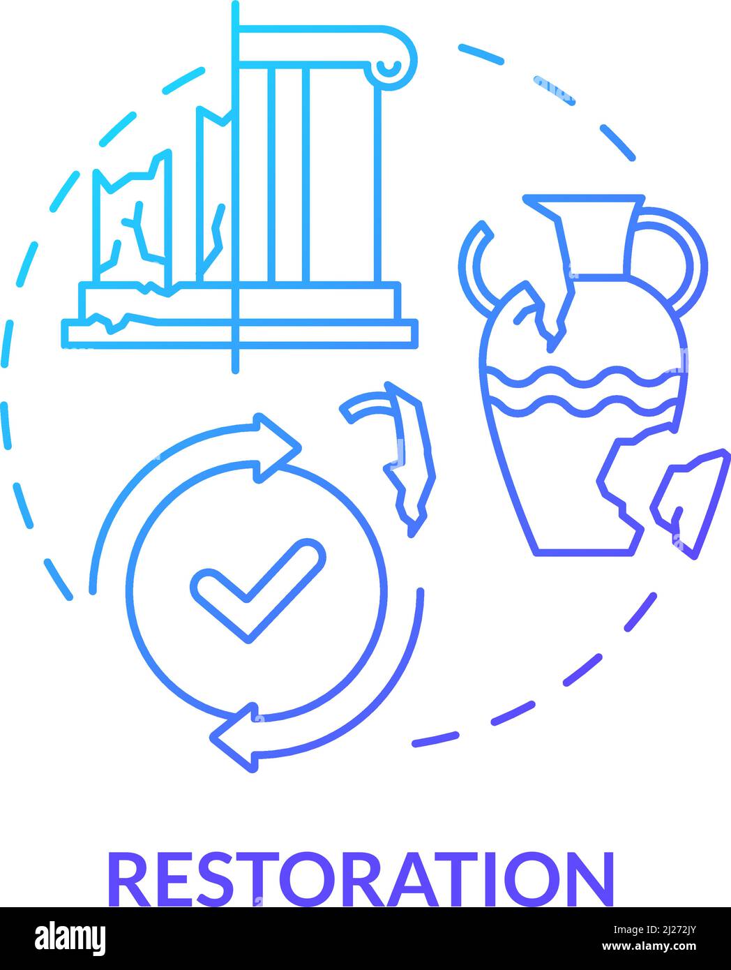 Restoration blue gradient concept icon Stock Vector Image & Art - Alamy