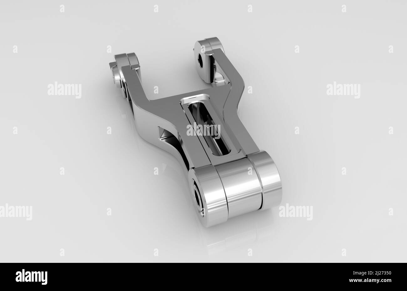 Metal parts on light gray background,3D rendering Stock Photo - Alamy