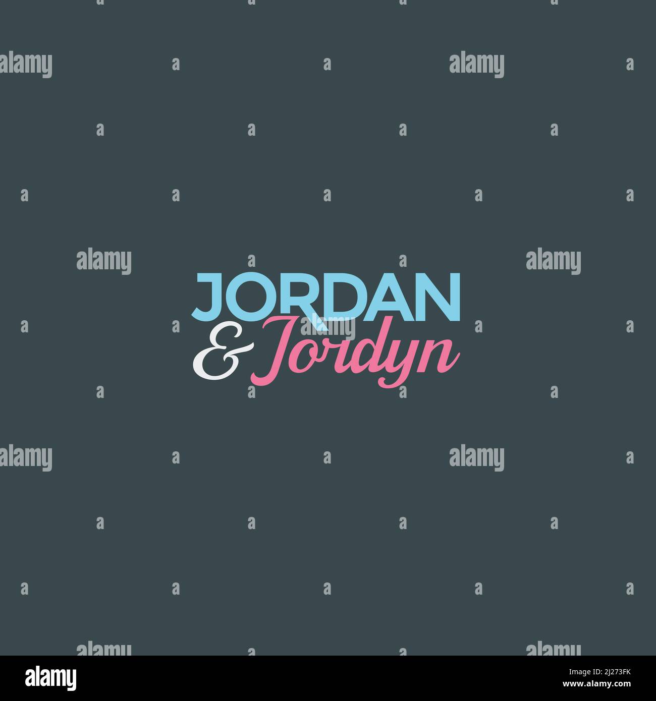 Jordan and Jordyn logo or wordmark design Stock Vector Image & Art - Alamy