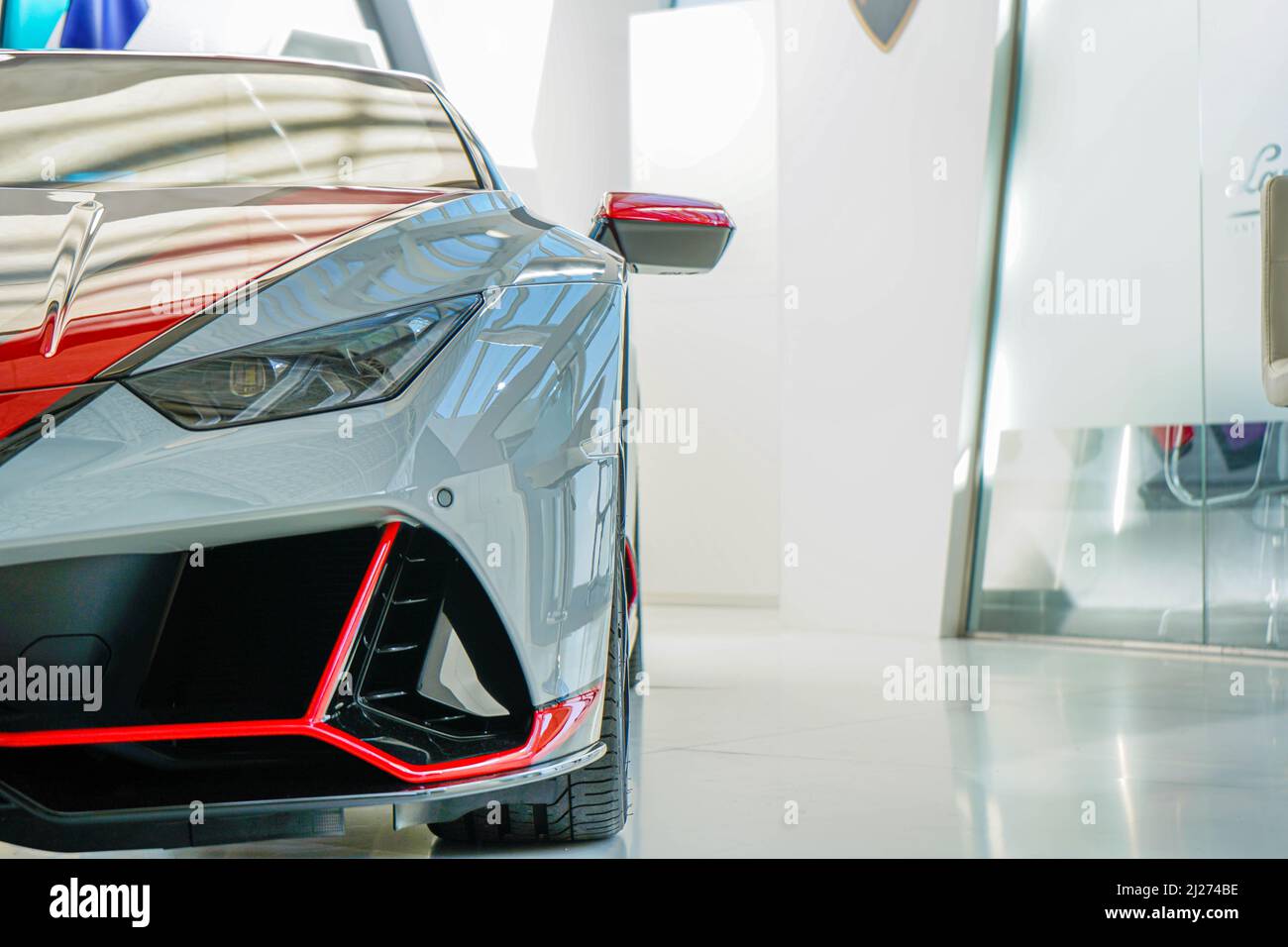 A closeup shot of a Lamborghini Huracan EVO - V10 Stock Photo - Alamy