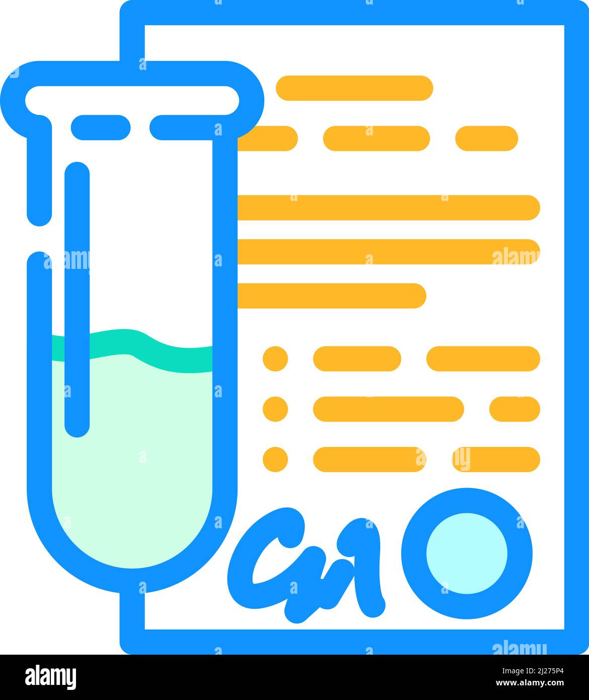 test tube with certificate color icon vector illustration Stock Vector ...