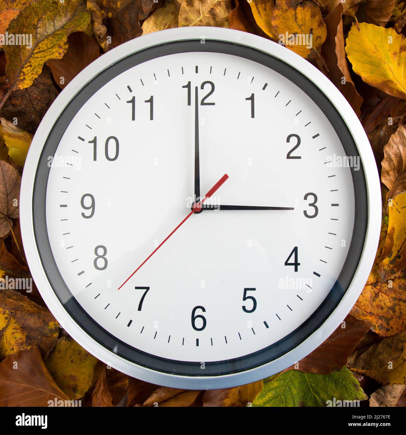 a photo of clock time change summer to winter time Stock Photo - Alamy
